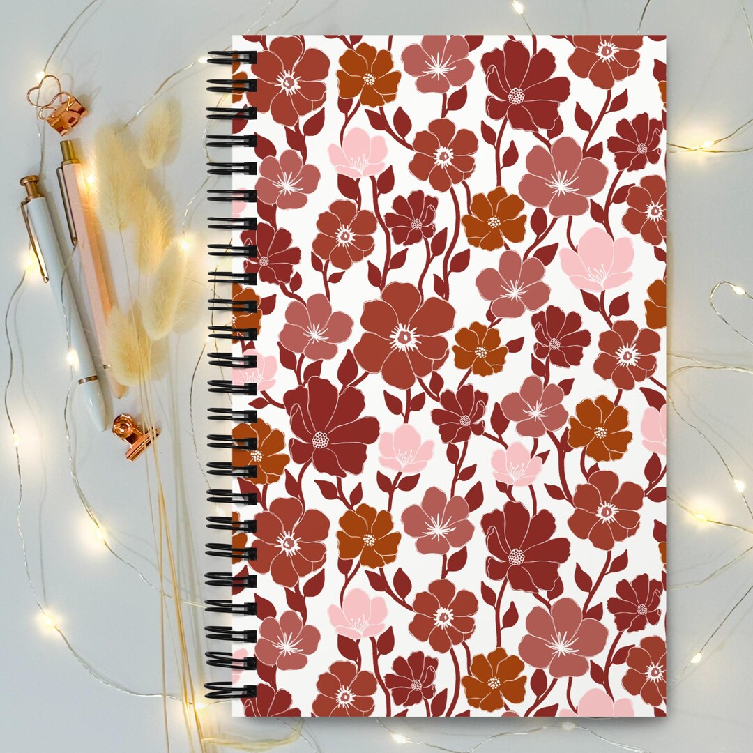 Spiral Notebook | Cute Floral Notebook | Soft Cover Journal | Gift for ...