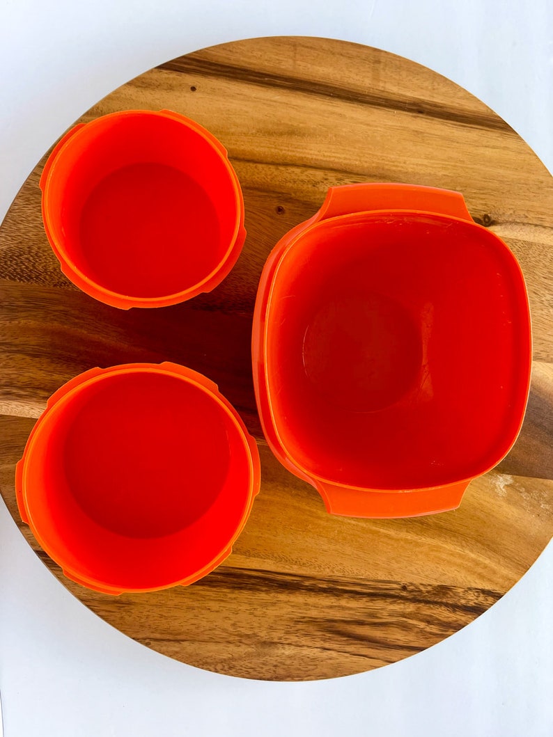 Vintage Orange Tupperware Servalier Canisters, Harvest Orange ...