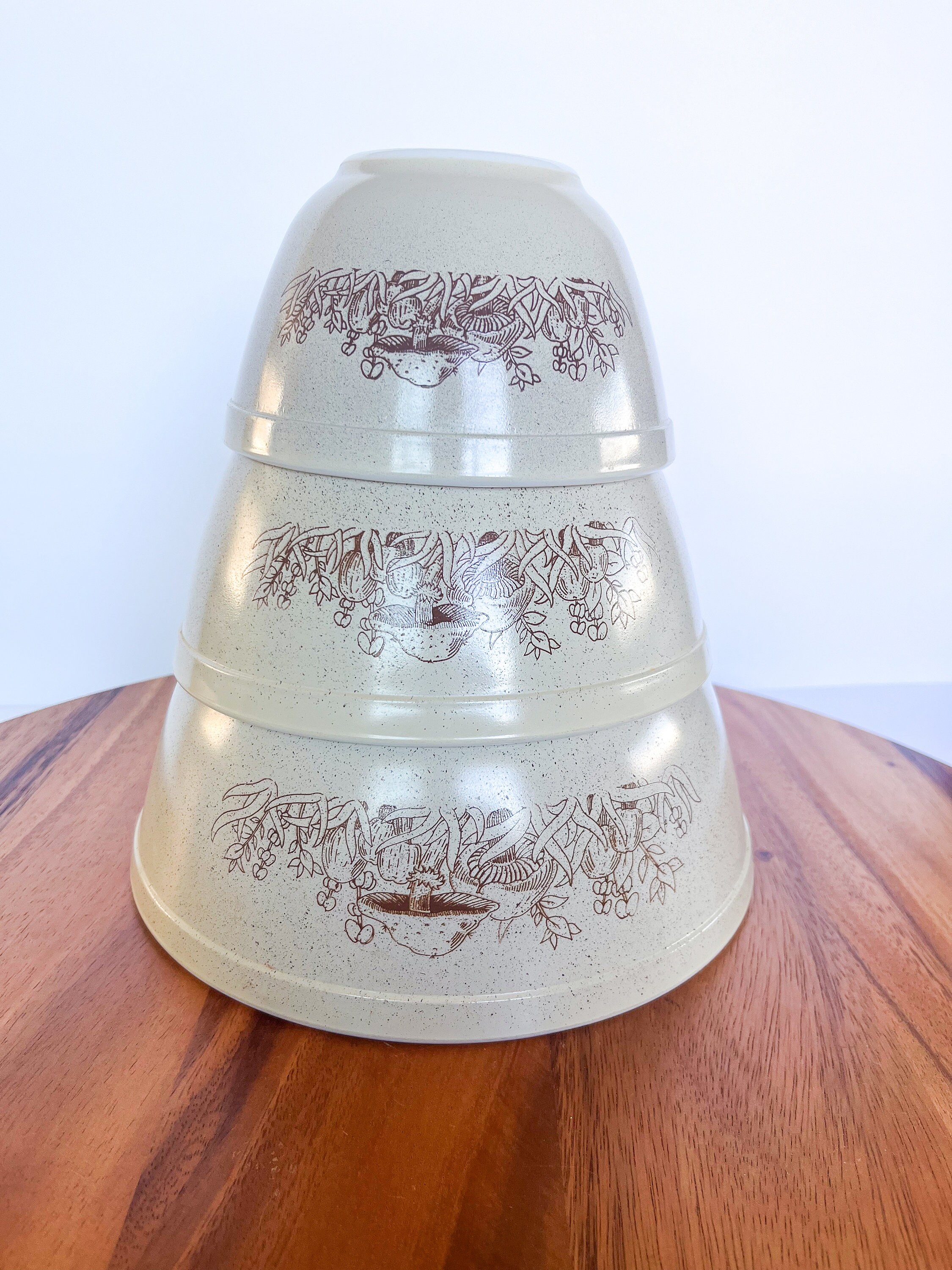 Pyrex Forest Fancies Mixing Bowls Set of 3 401 402 403 Vintage Cottage ...