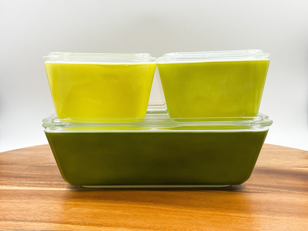 Pyrex Verde Refrigerator Set, 8 Pieces, 501 502 503, Rare Vintage Pyrex ...