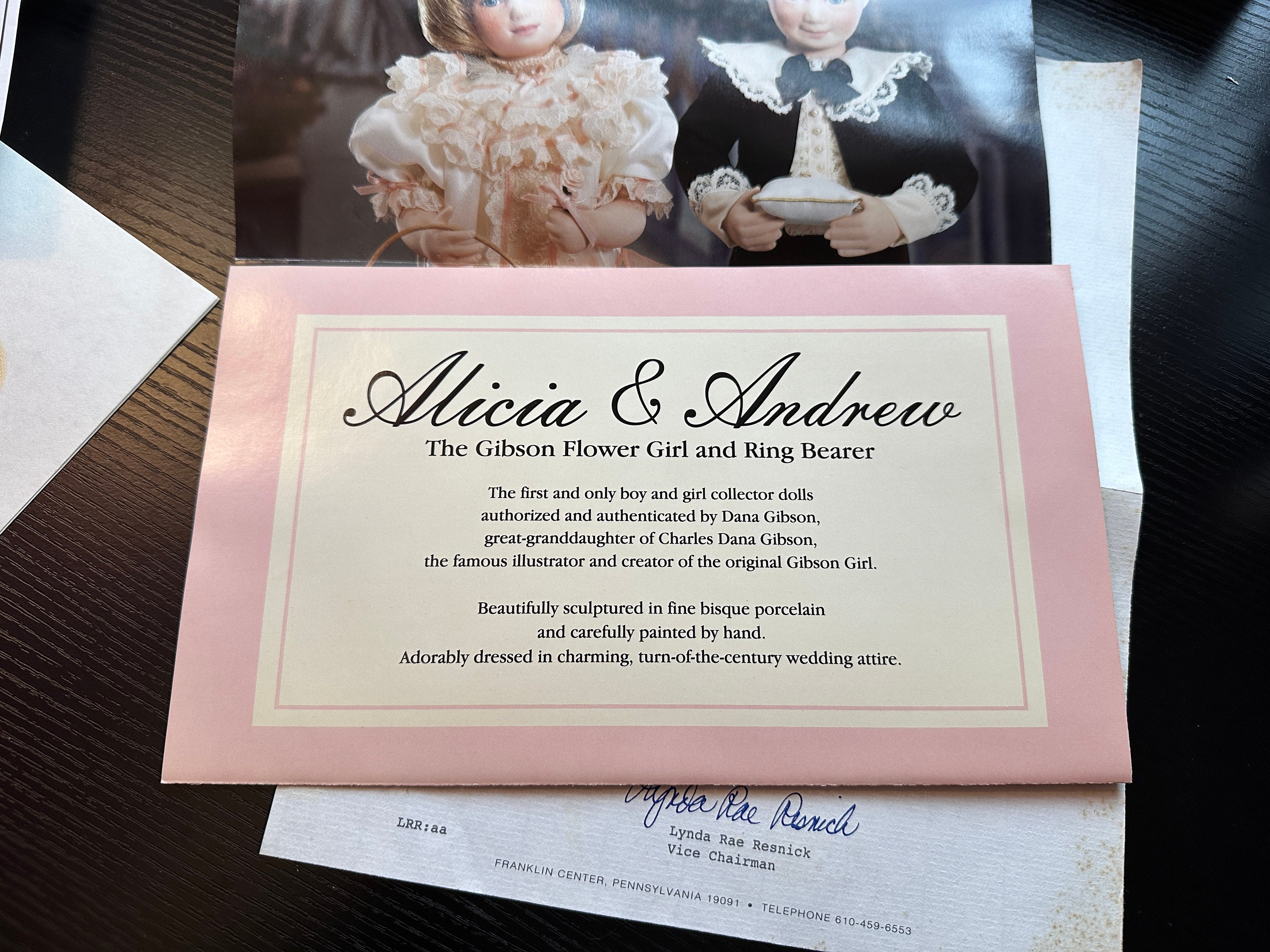 Unopened Porcelain Dolls Franklin Heirloom Alicia & Andrew Ring Boy and ...