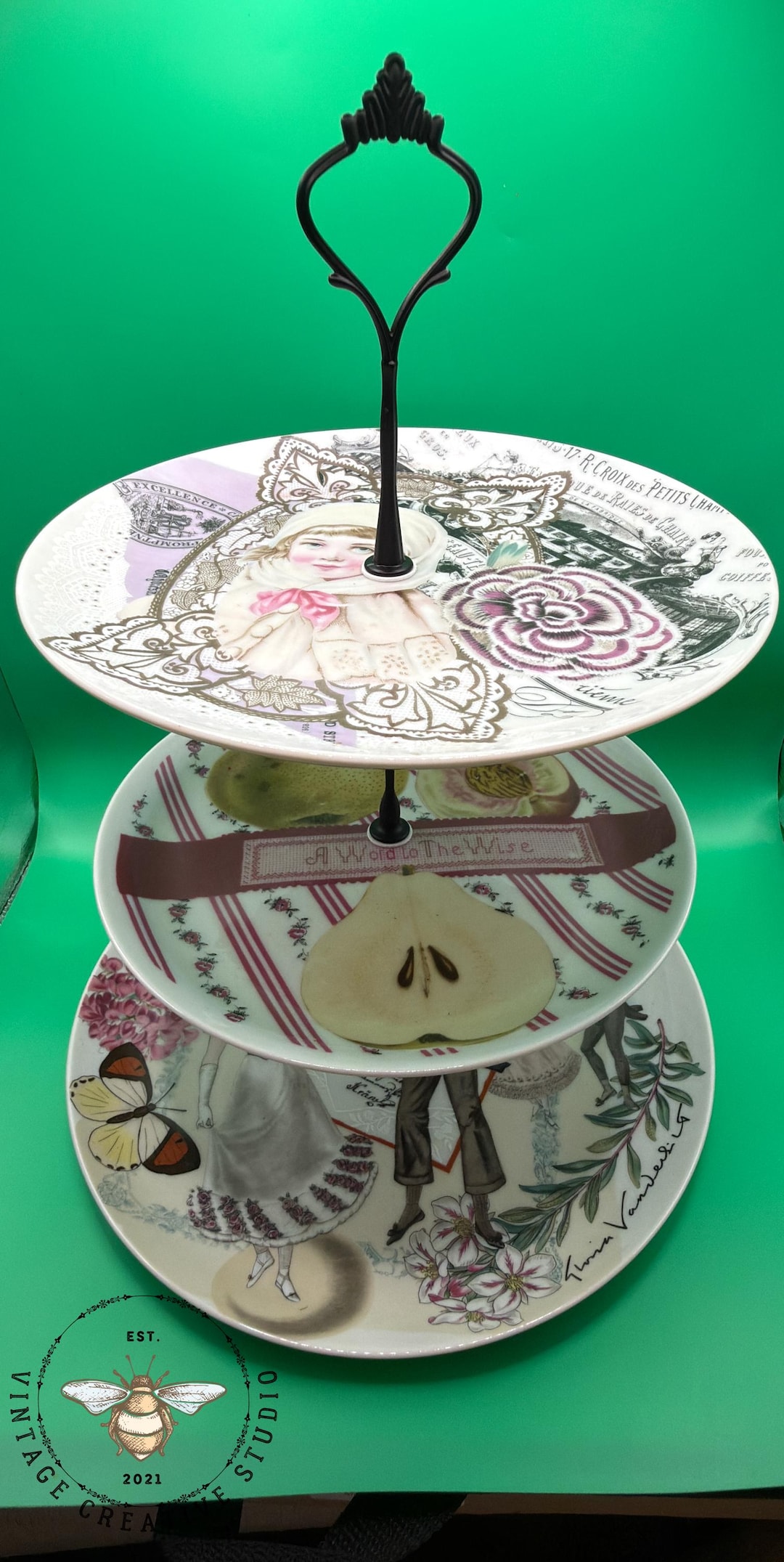 Vintage Gloria Vanderbilt 3-tier Cake Stand - Etsy