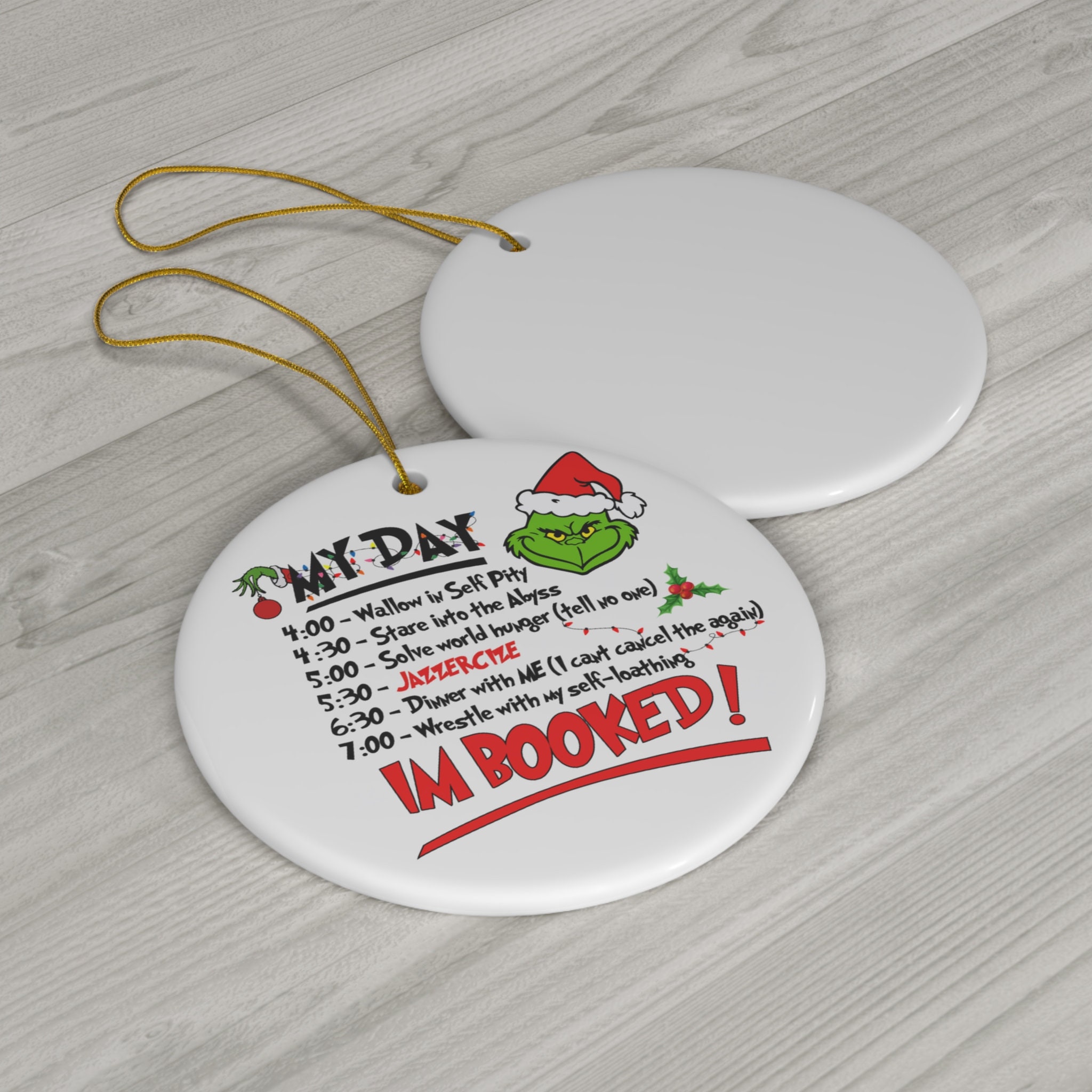 Grinch Ornament Grinch Ornament I'm Booked Grinch I'm Booked Ornament ...