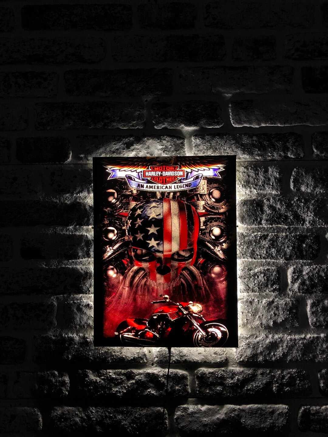 Harley Davidson Led Sign, Harley Davidson Wall Art, Gifts for Him ...