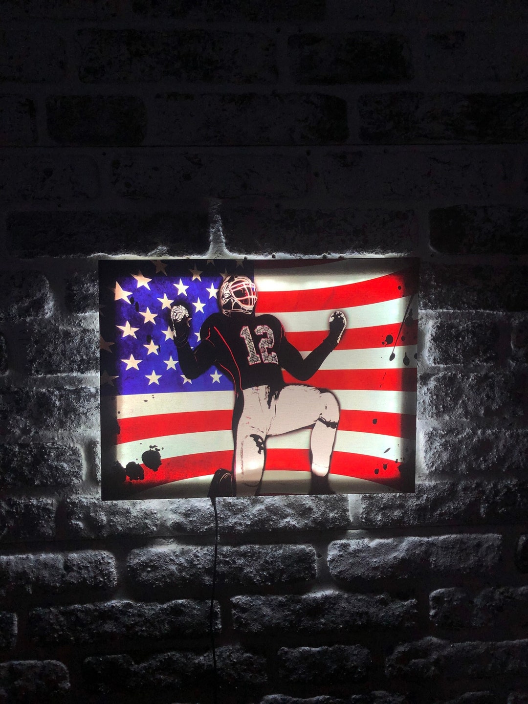 American Football NFL Led Sign, Gifts for Him, Handmade Ligted Sign ...