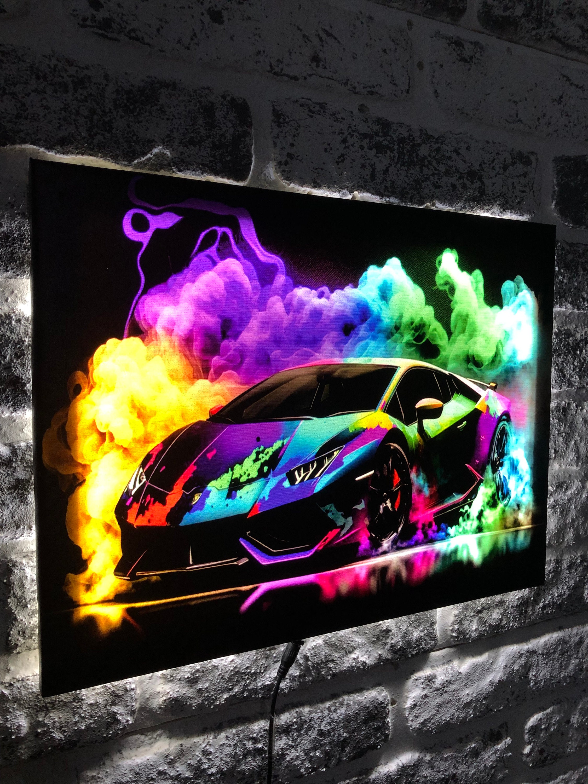 Lamborghini Led Lighted Canvas Poster Gifts for Him Handmade - Etsy