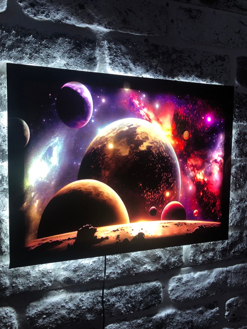 Universe Led Lighted Canvas Poster, Gifts for Him, Handmade Matisse ...