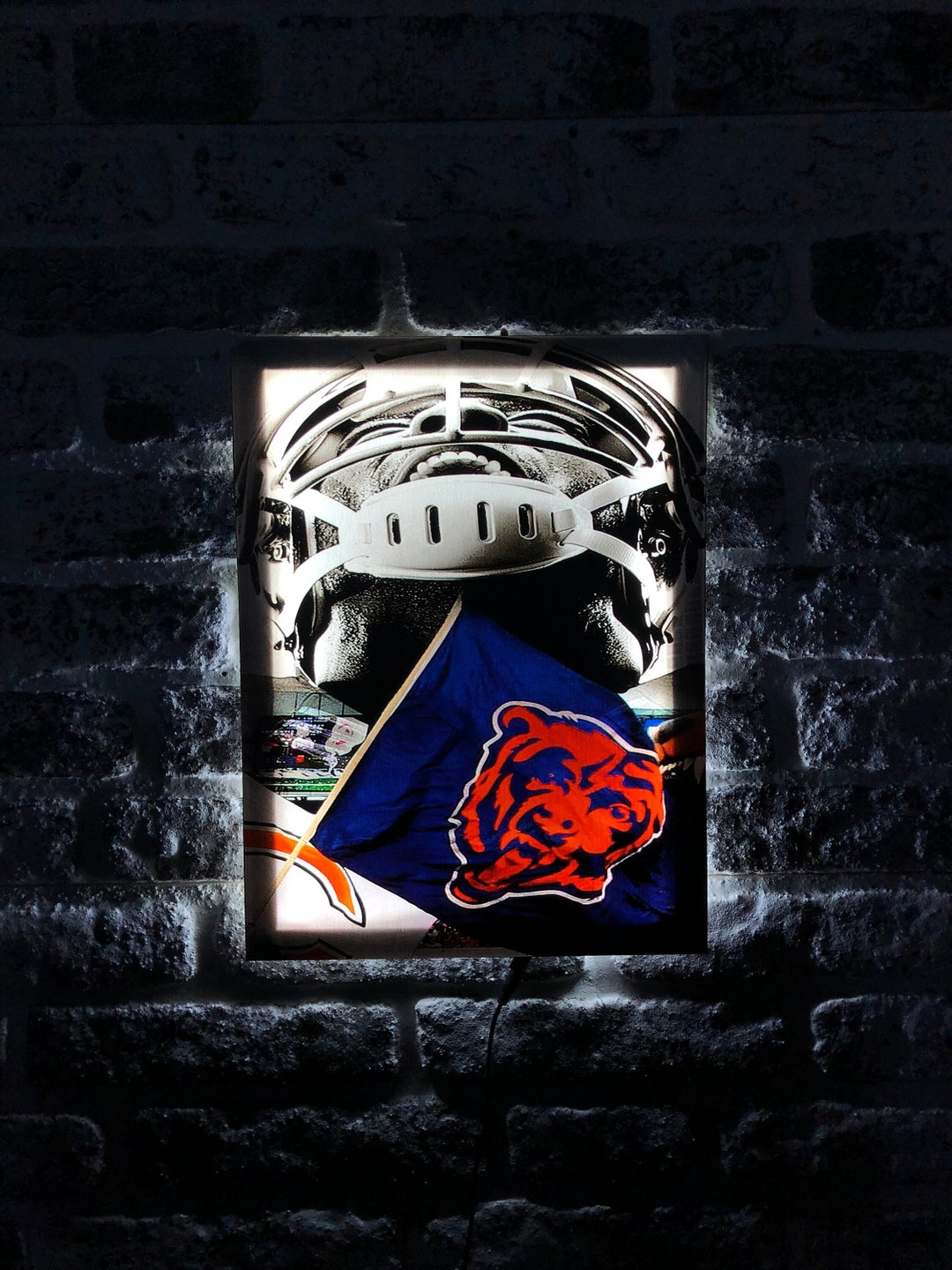 Chicago Bears Led Sign, Chicago Bears Football Led Light, Handmade Led ...