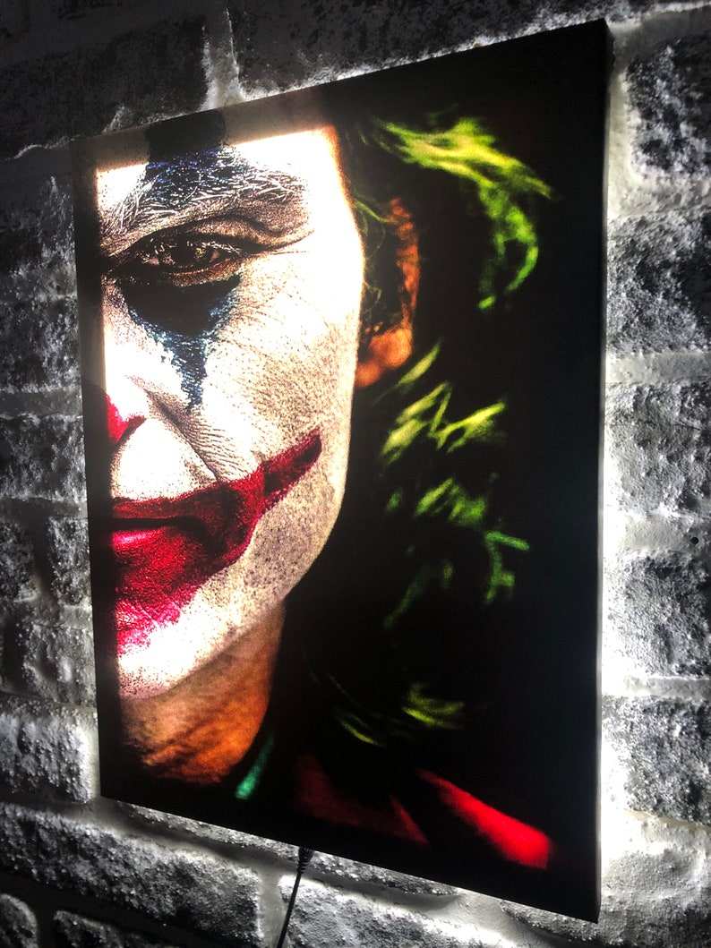 Joker Led Lighted Canvas Poster, Joker Led Sign, Gifts for Him ...