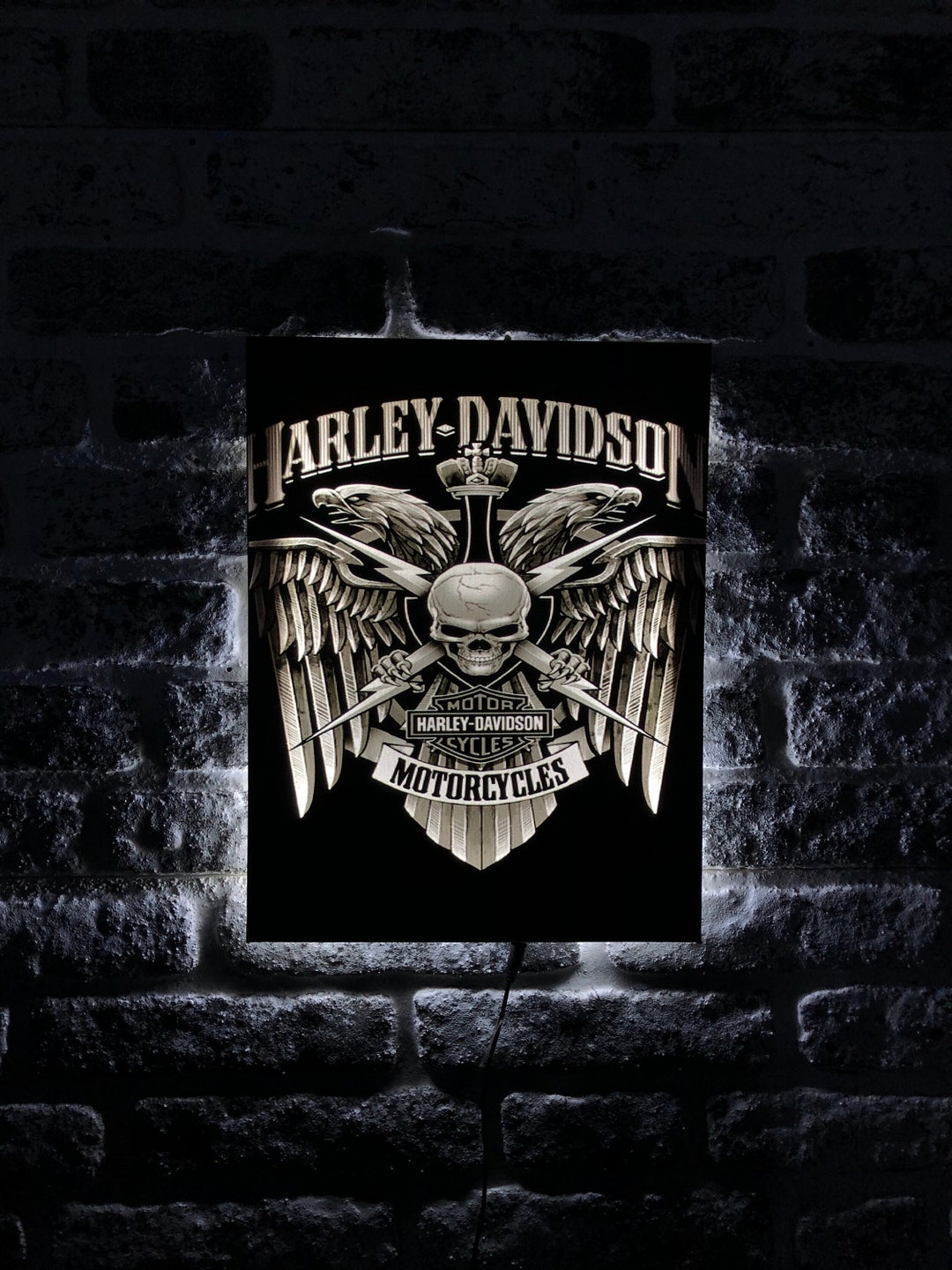 Harley Davidson Led Sign, Harley Davidson Wall Decor, Gifts for Him ...