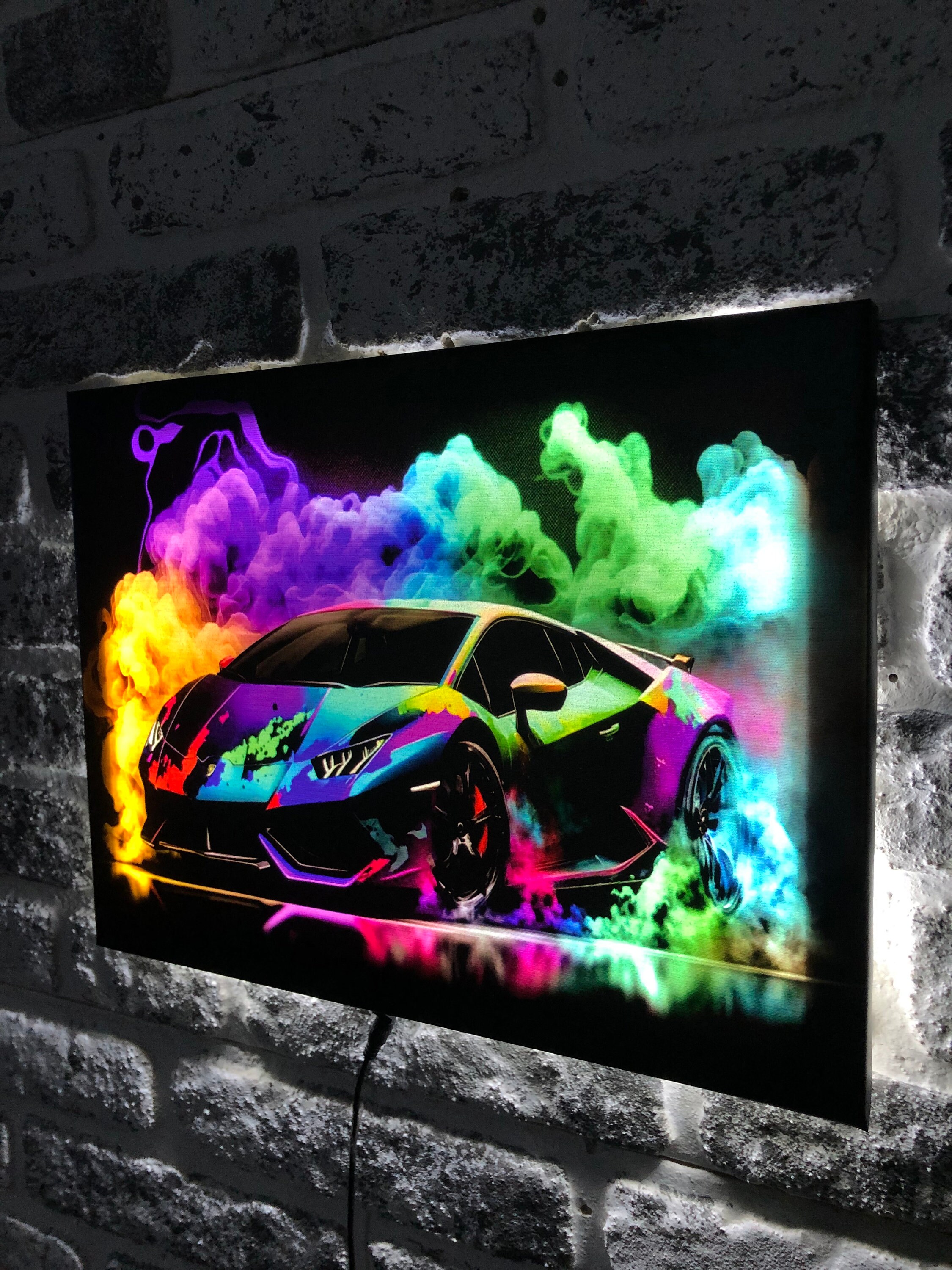 Lamborghini Led Lighted Canvas Poster Gifts for Him Handmade - Etsy