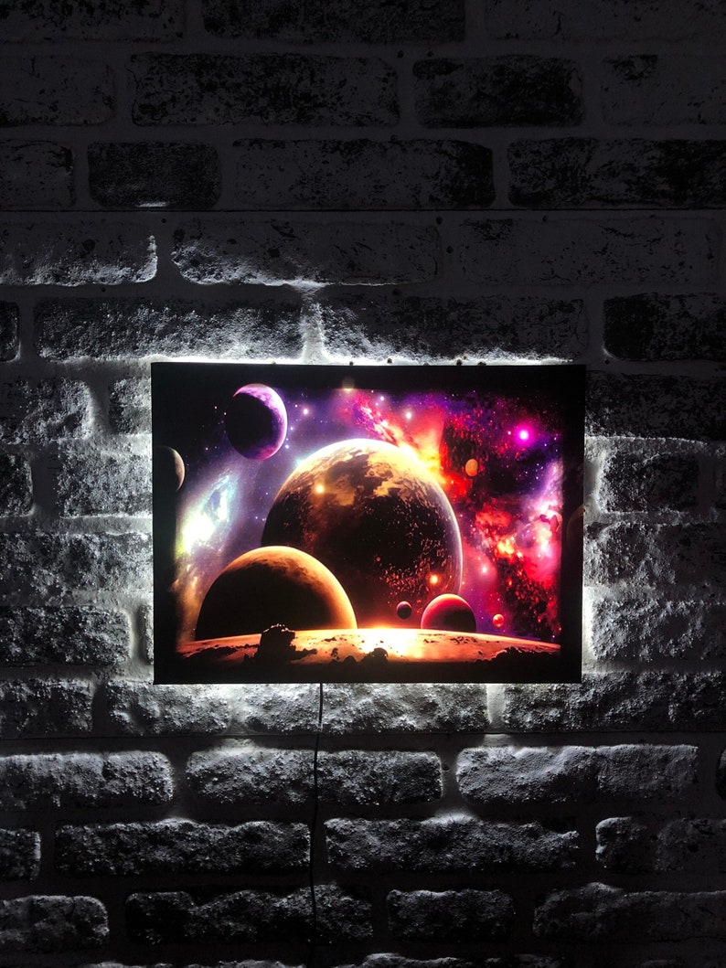 Universe Led Lighted Canvas Poster, Gifts for Him, Handmade Matisse ...
