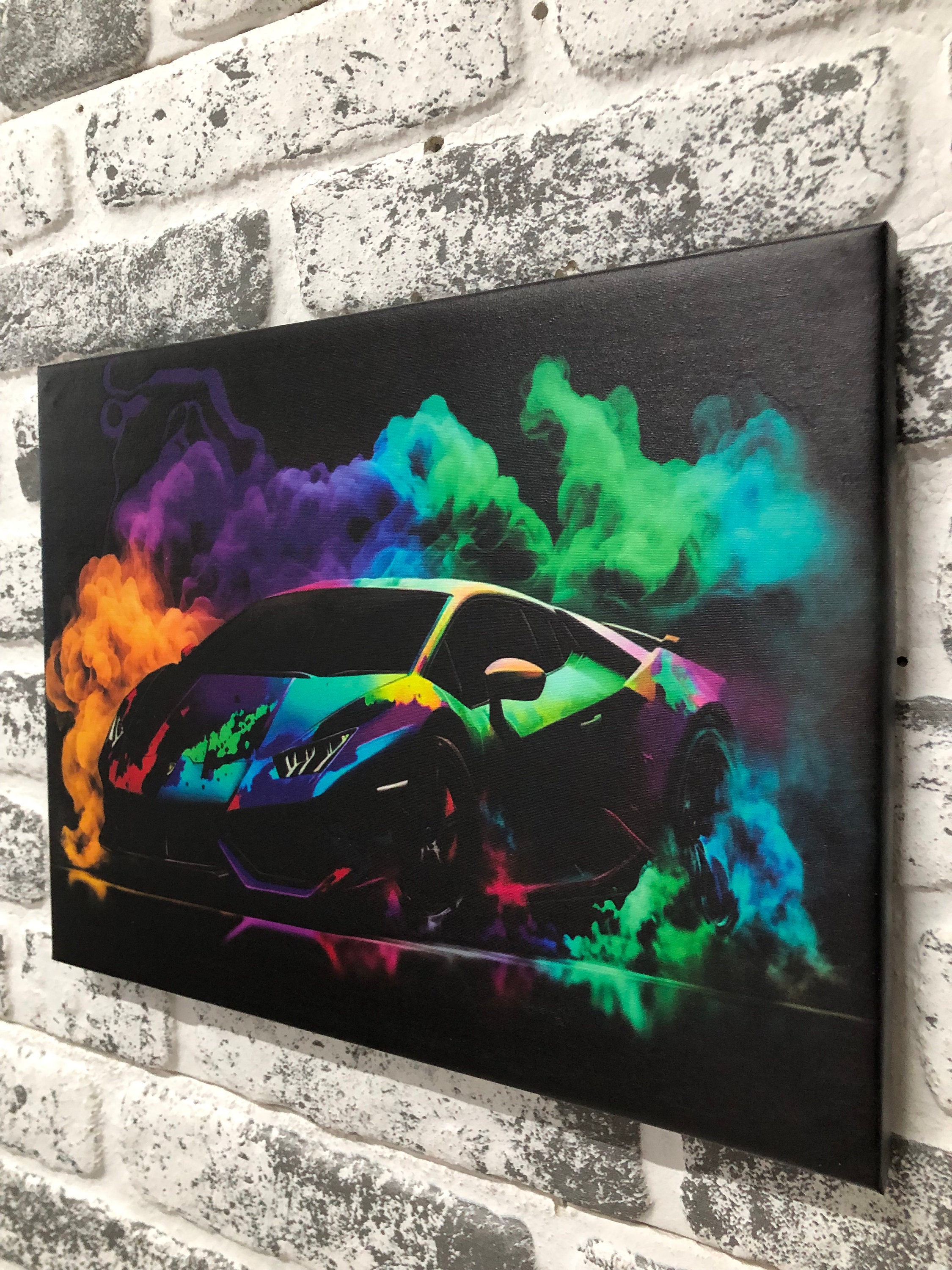 Lamborghini Led Lighted Canvas Poster Gifts for Him Handmade - Etsy