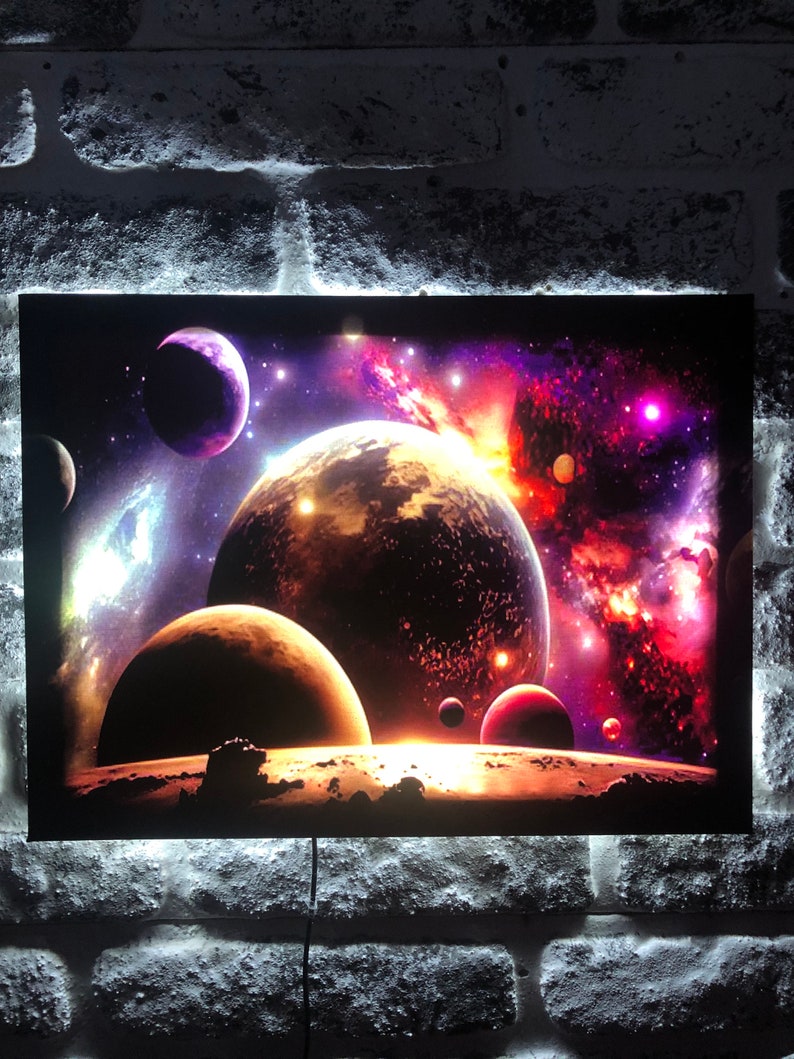 Universe Led Lighted Canvas Poster, Gifts for Him, Handmade Matisse ...