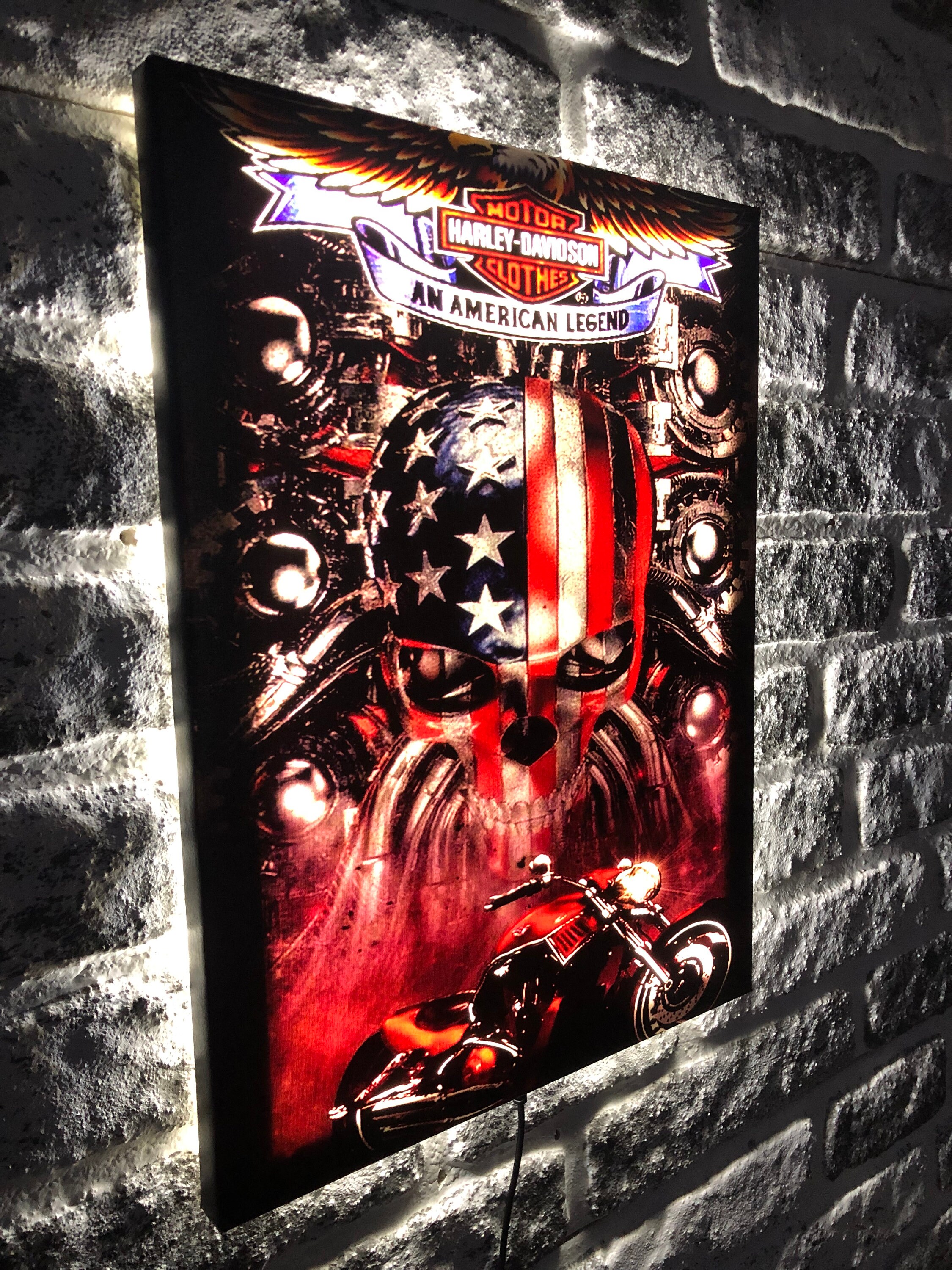 Harley Davidson Led Sign, Harley Davidson Wall Art, Gifts for Him ...