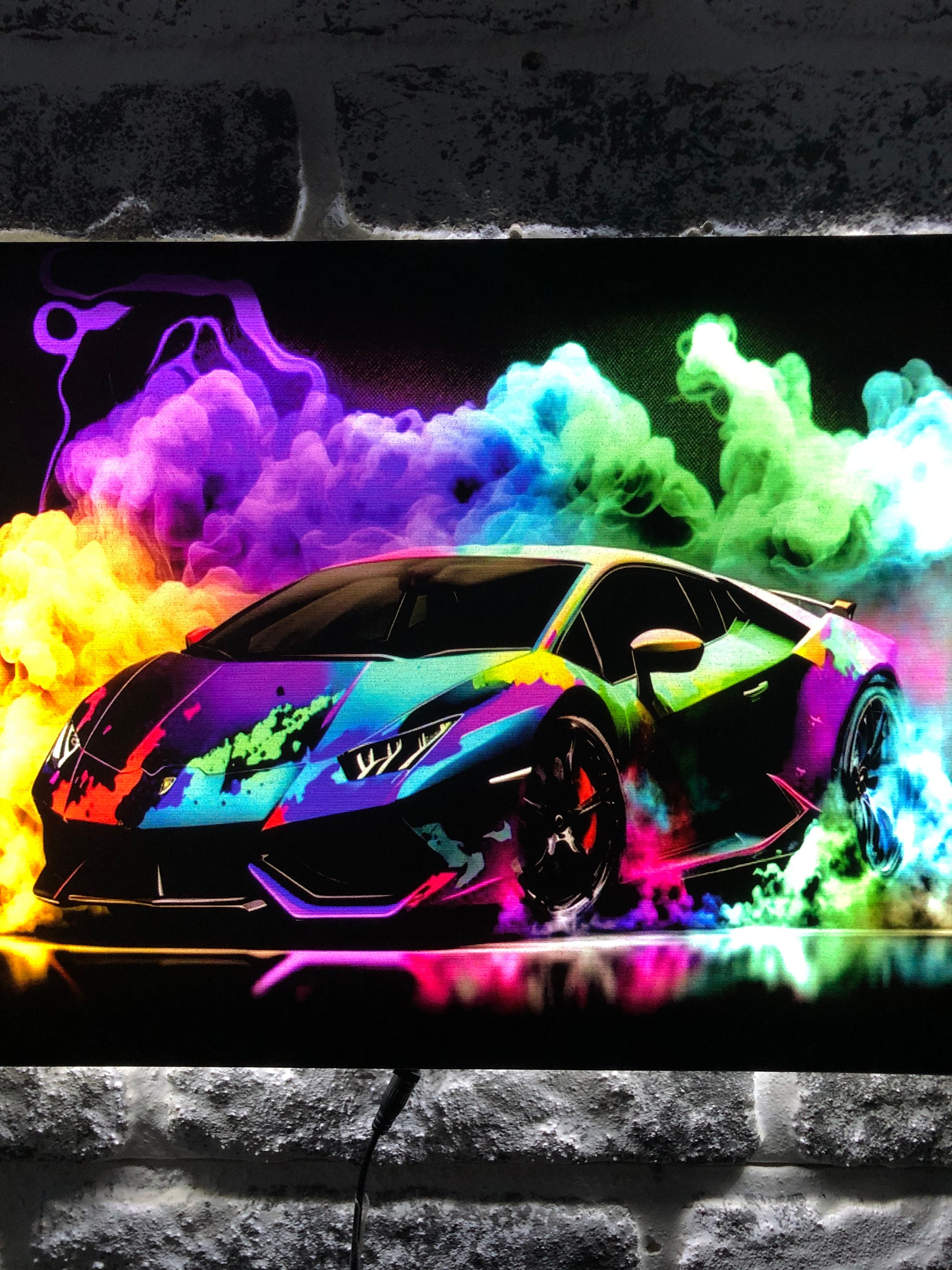 Lamborghini Led Lighted Canvas Poster Gifts for Him Handmade - Etsy