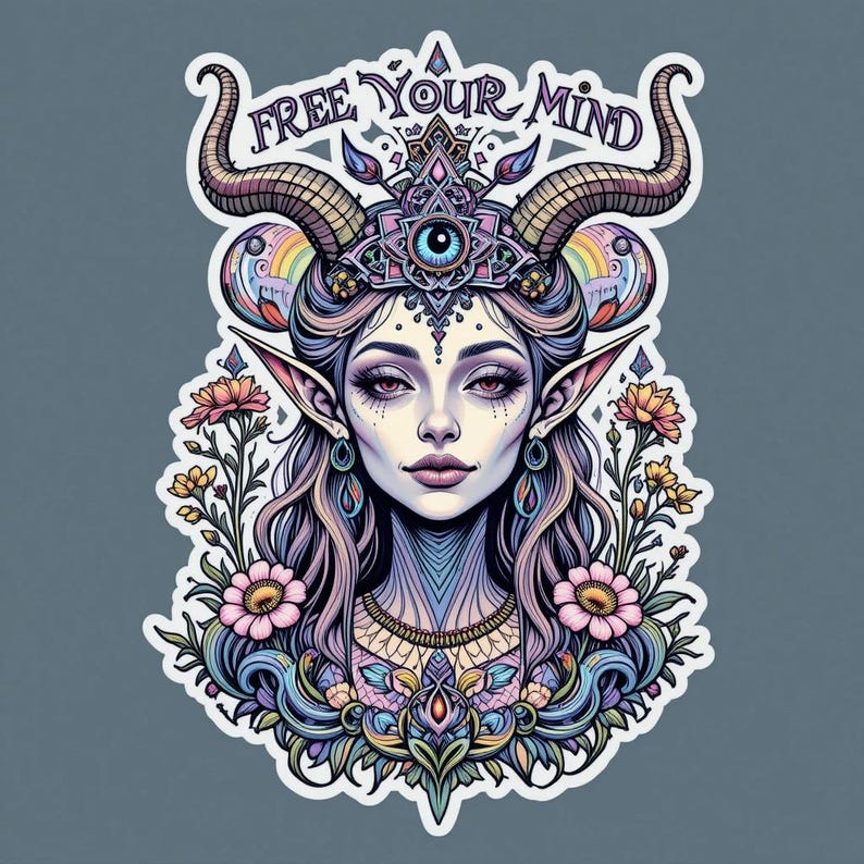 Free Your Mind Goddess, Flower Fairy, Elvin, Elf Kiss-cut Stickers ...
