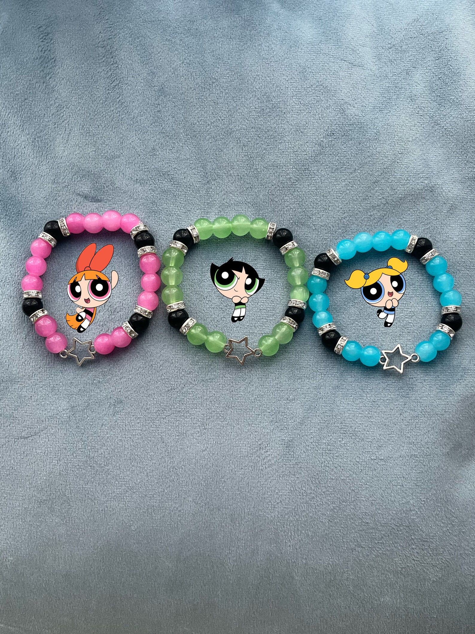 Power Puff Girls Bracelet Set set of 3 - Etsy