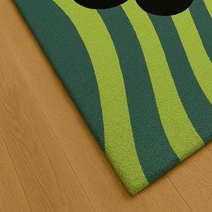 Handmade Smiley Flower Rug | Colorful Hand-tufted Carpet | Funky Wavy ...
