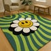 Handmade Smiley Flower Rug | Colorful Hand-tufted Carpet | Funky Wavy ...