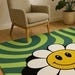 Handmade Smiley Flower Rug | Colorful Hand-tufted Carpet | Funky Wavy ...