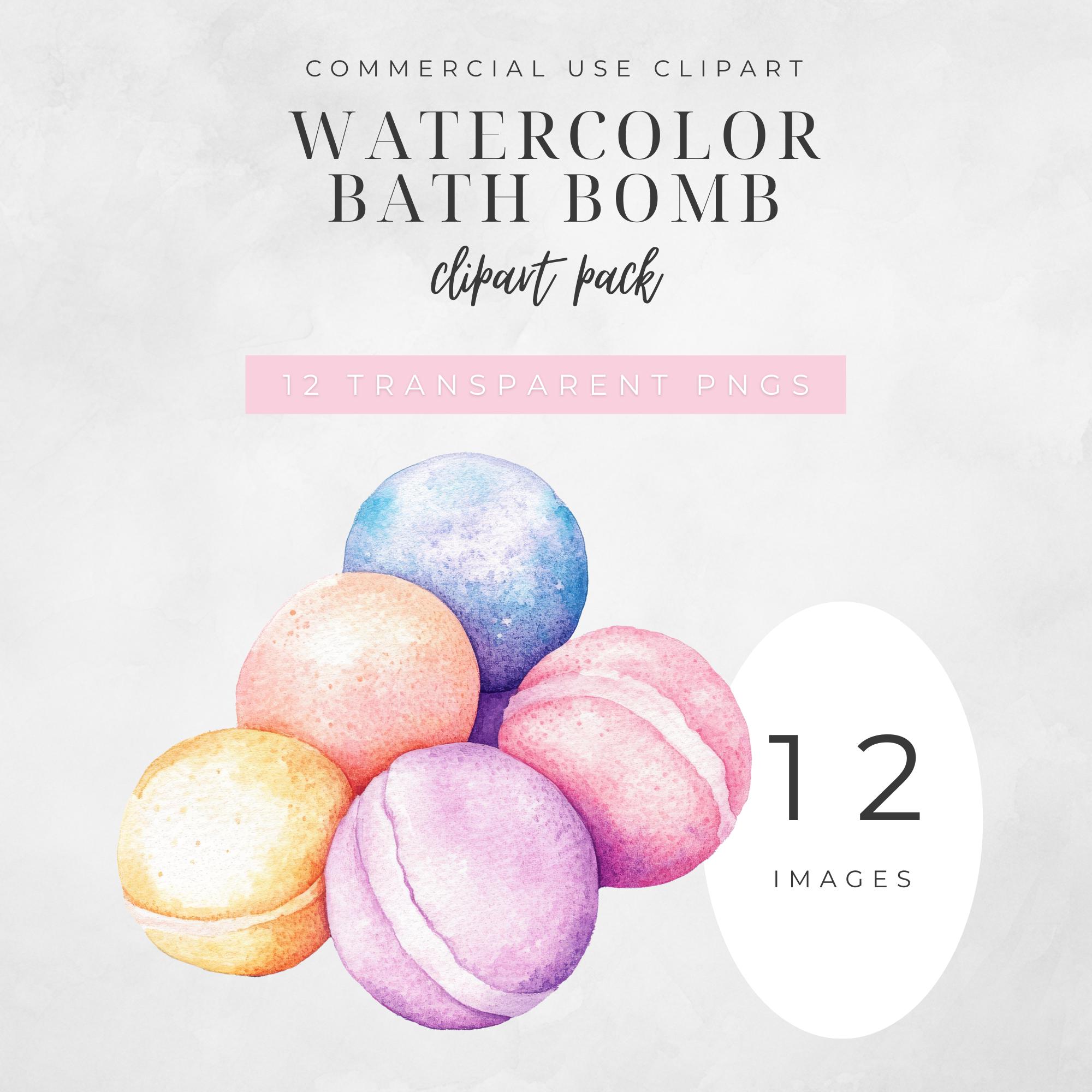 Bath Bomb Clipart, Watercolor Bath Bomb Elements, Bath Bomb Pngs ...