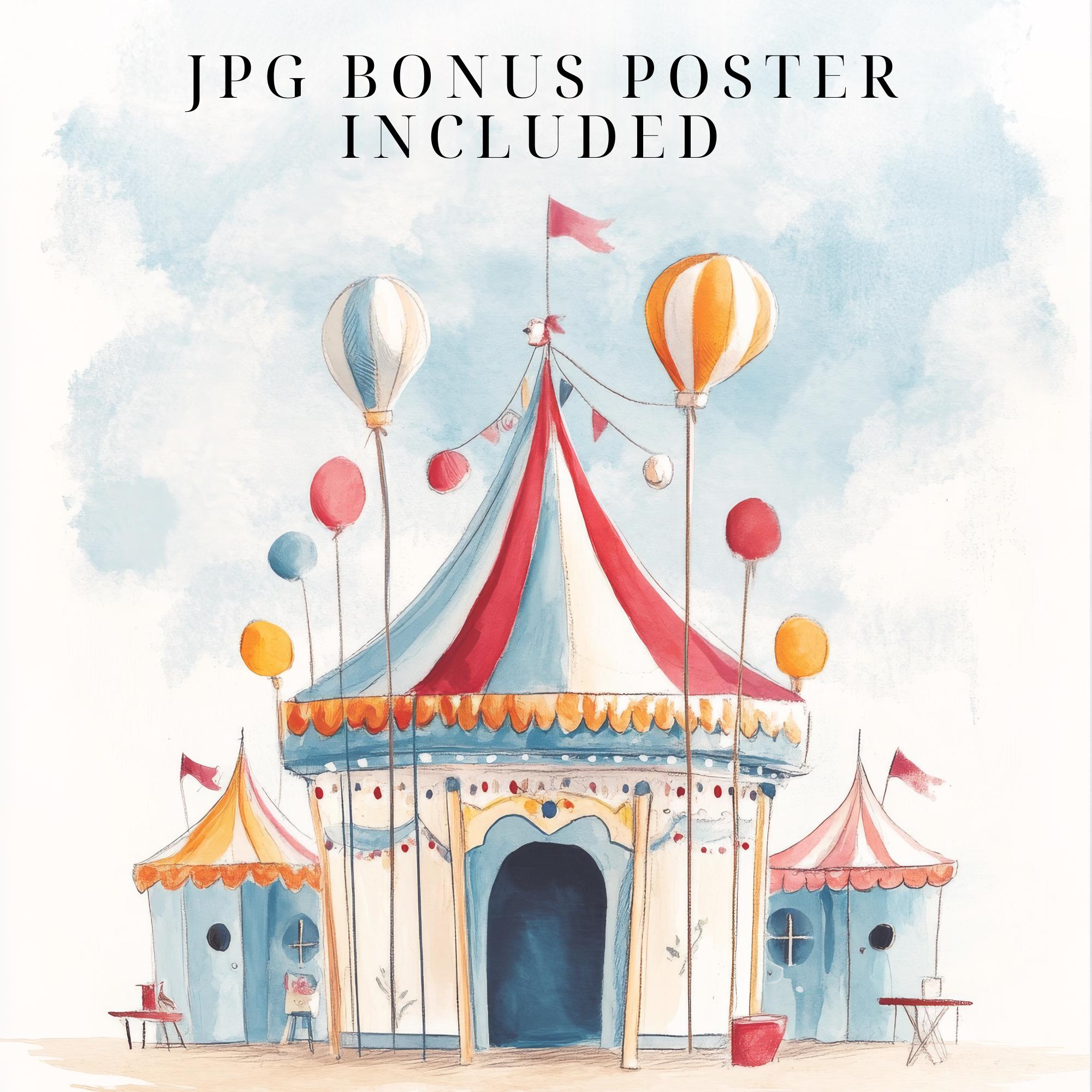Watercolor Circus Clipart Pack, Circus Animal Clipart, Pastel Circus ...