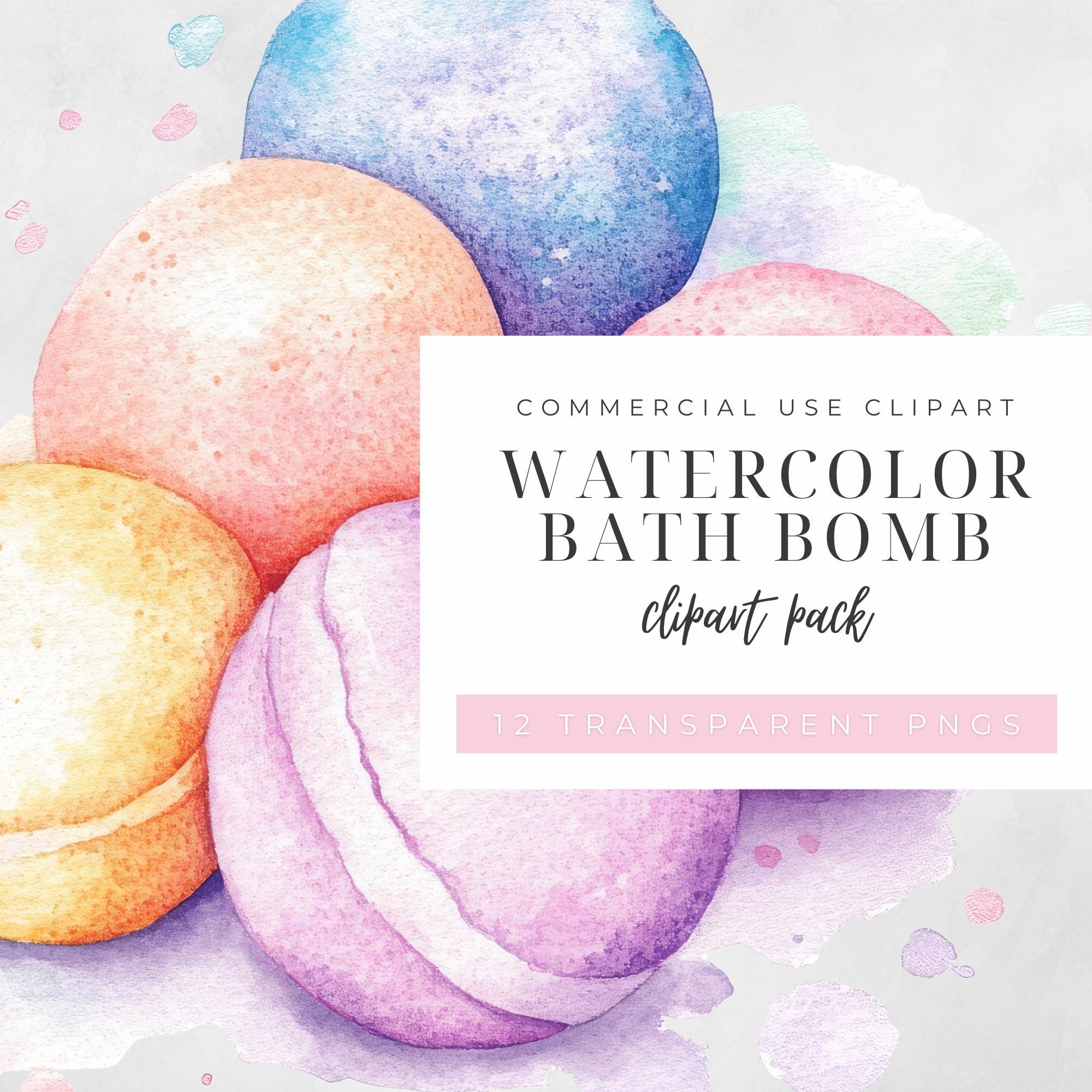 Bath Bomb Clipart, Watercolor Bath Bomb Elements, Bath Bomb Pngs ...