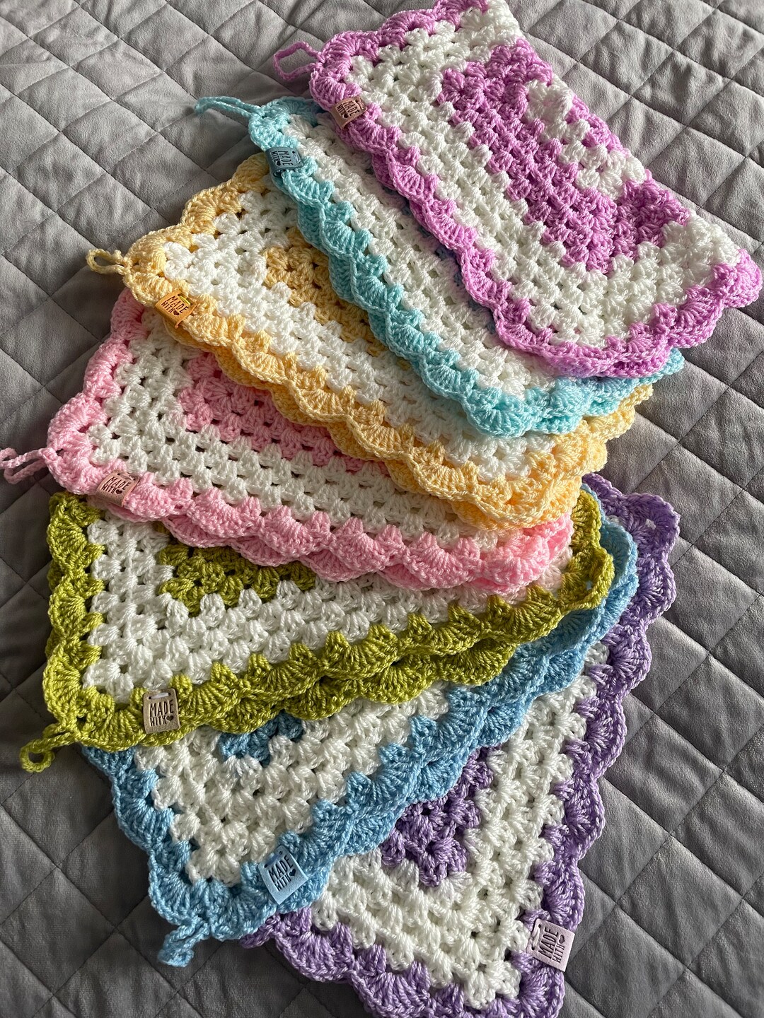 Crochet Comforter Mini Blanket With Dummy Attachment - Etsy UK