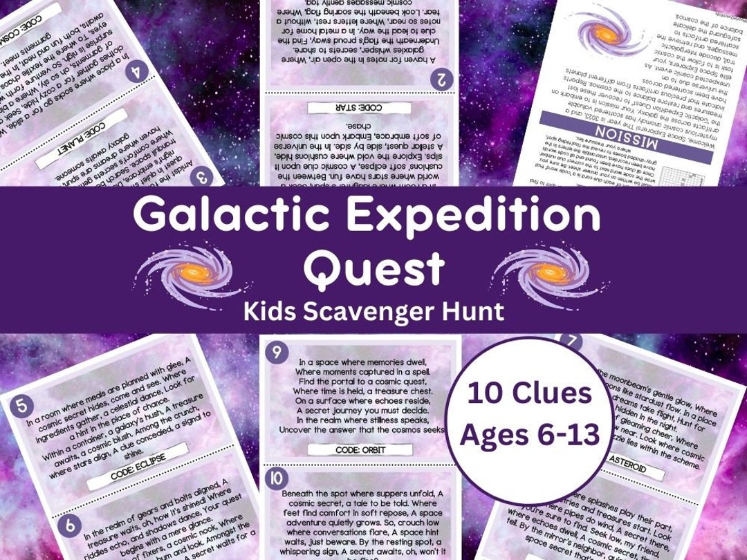 Space Scavenger Hunt for Kids - Galactic Expedition Quest - Ages 6-13 ...