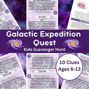 Space Scavenger Hunt for Kids - Galactic Expedition Quest - Ages 6-13 ...