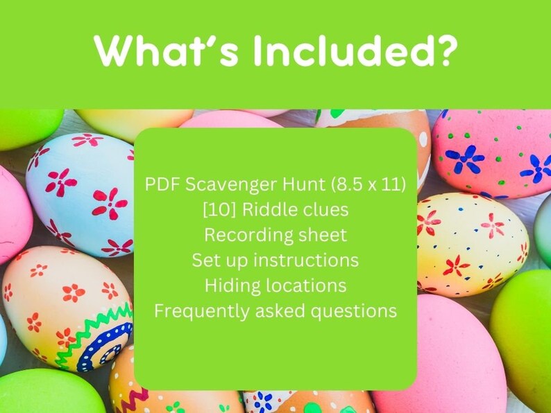 Kids Scavenger Hunt - Easter Egg Adventure - Printable Treasure Hunt ...