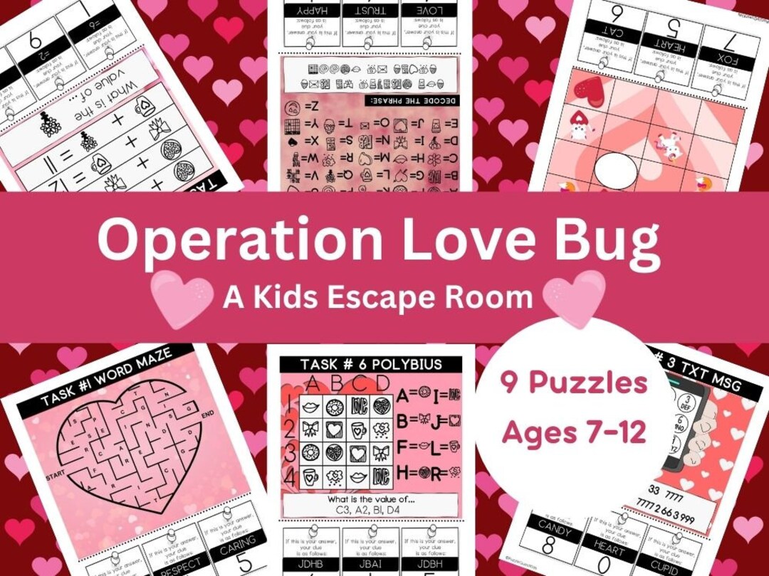 Escape Room for Kids - Operation Love Bug - Valentine's Day Escape Room ...