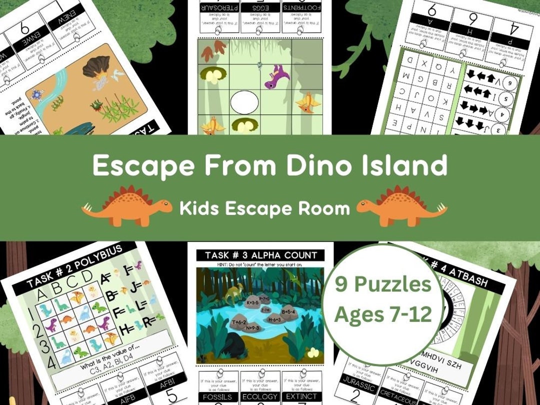 Escape Room for Kids - Escape From Dino Island - Ages 7-12 - Etsy