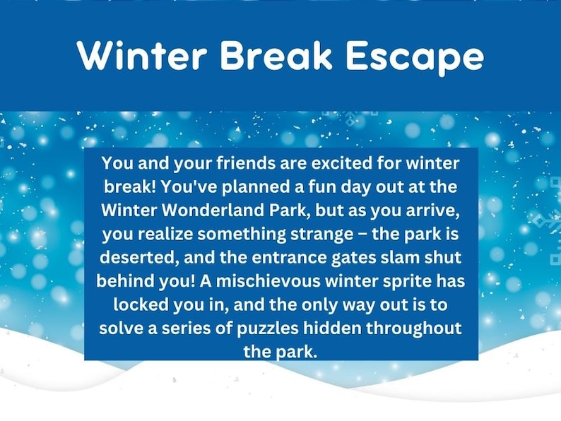 Escape Room for Kids - Winter Break Escape - Ages 7-12 - Etsy