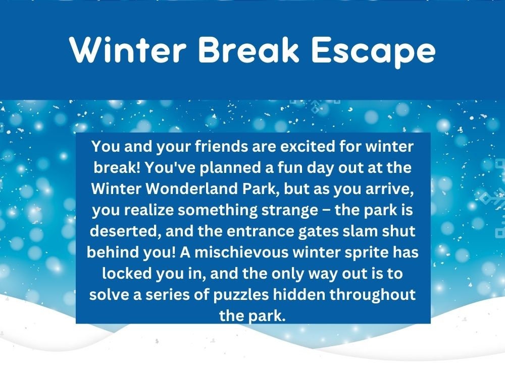 Escape Room for Kids - Winter Break Escape - Ages 7-12 - Etsy