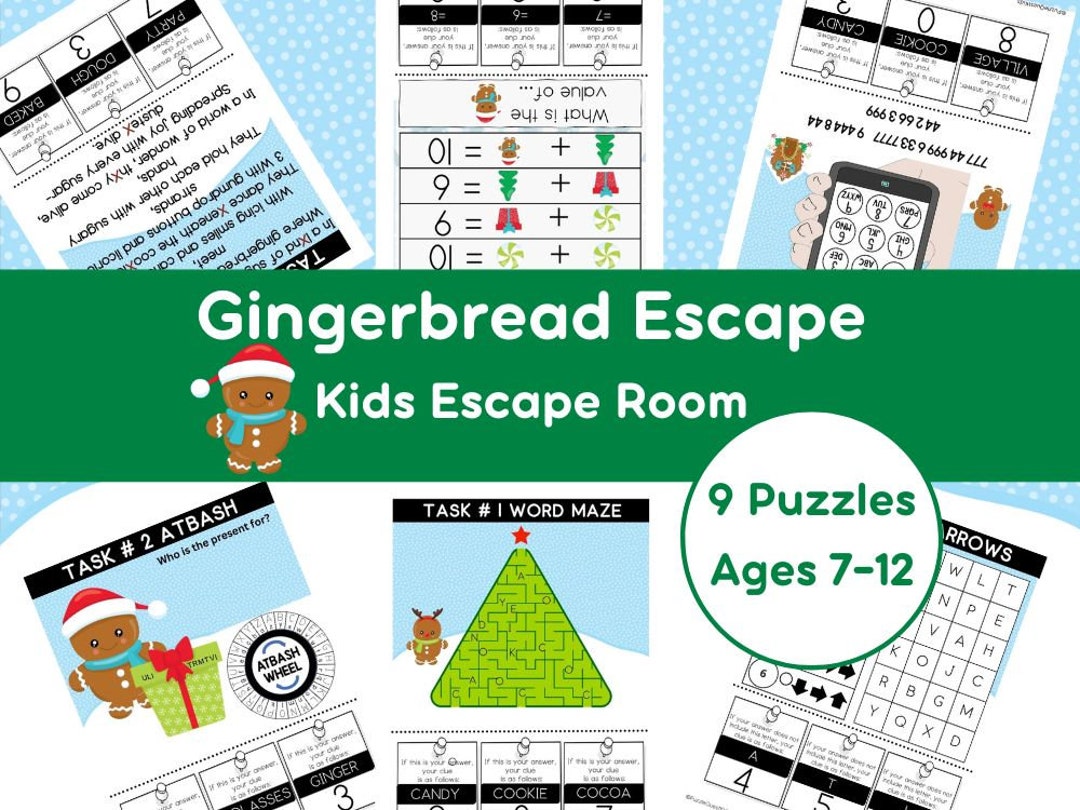 Escape Room for Kids - Gingerbread Escape - Ages 7-12 - Etsy