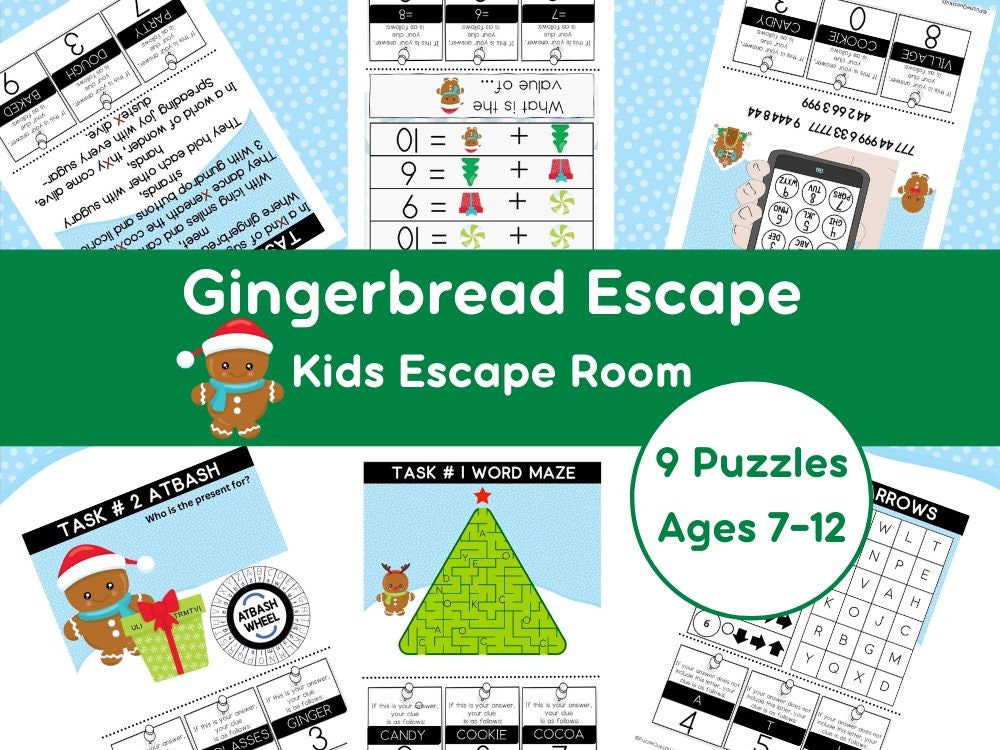 Escape Room for Kids - Gingerbread Escape - Ages 7-12 - Etsy