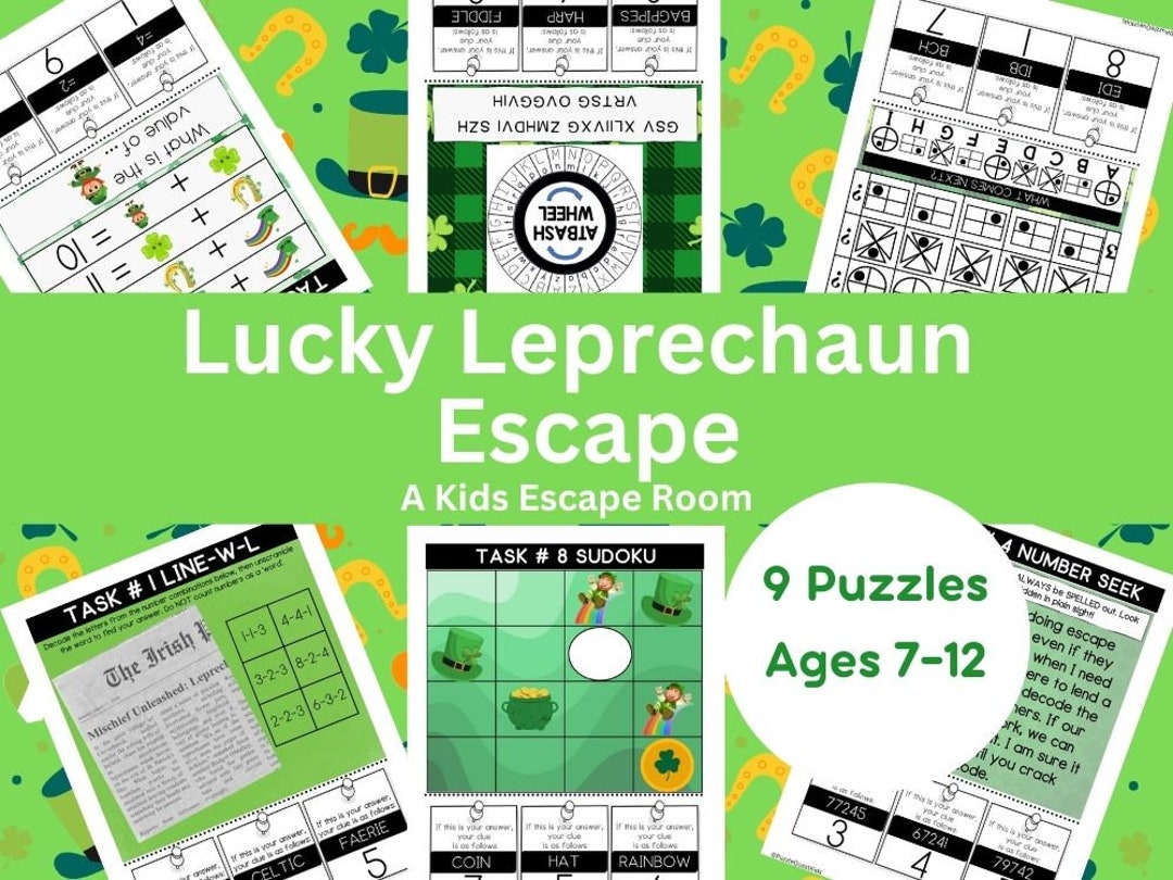 Escape Room for Kids - Lucky Leprechaun Escape - St. Patrick's Day ...