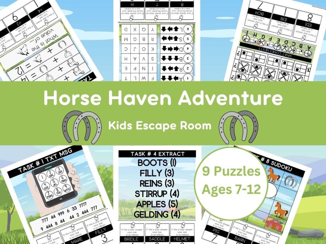 Escape Room for Kids - Horse Haven Adventure - Ages 7-12 - Etsy