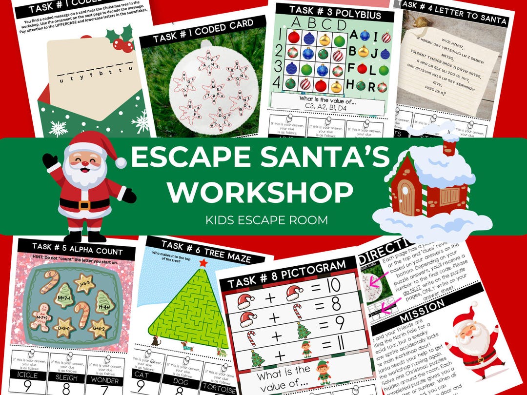 Christmas Escape Room for Kids - Escape Santa's Workshop - Etsy