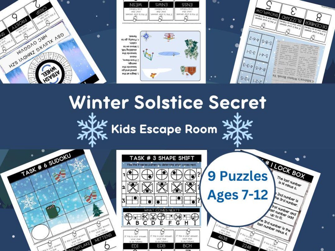 Escape Room for Kids - Winter Solstice Secret - Winter Escape Room ...