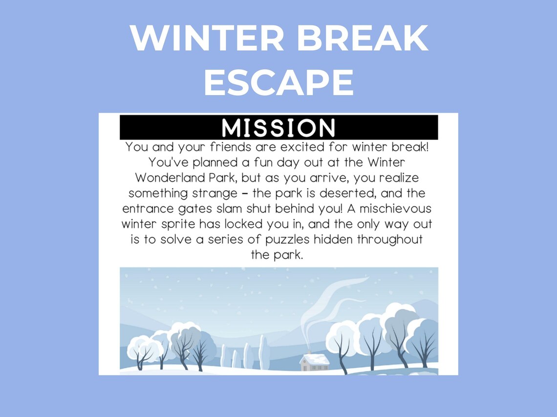 Escape Room for Kids - Winter Break Escape - Ages 7-12 - Etsy