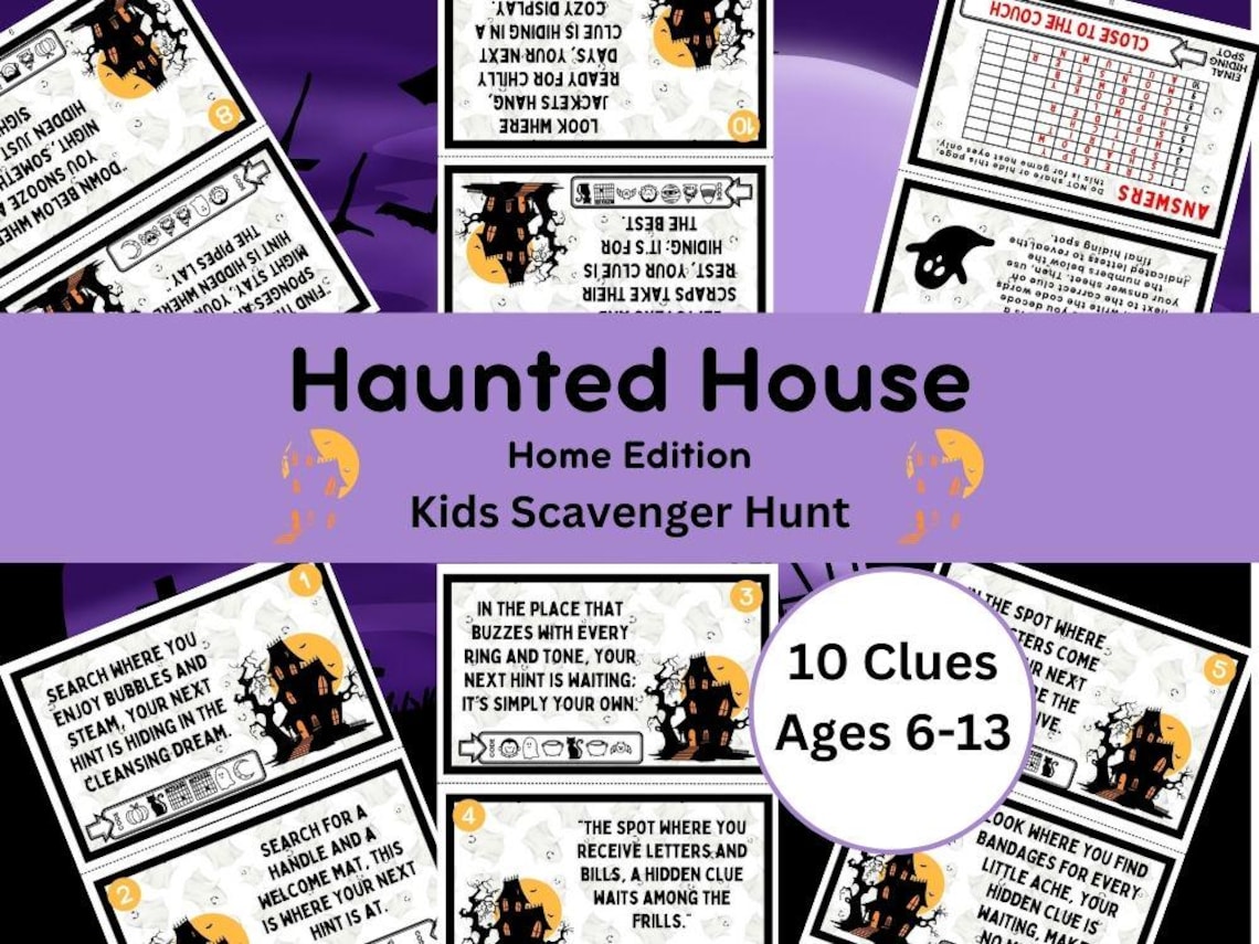Kids Scavenger Hunt - Haunted House Scavenger Hunt - Home Edition ...
