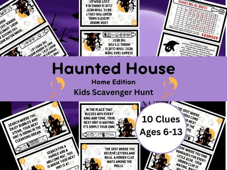 Kids Scavenger Hunt - Haunted House Scavenger Hunt - Home Edition ...