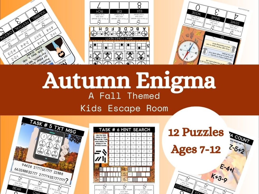 Kids Escape Room - Autumn Enigma - A Fall Themed Escape Room - Etsy