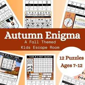 Kids Escape Room - Autumn Enigma - A Fall Themed Escape Room - Etsy