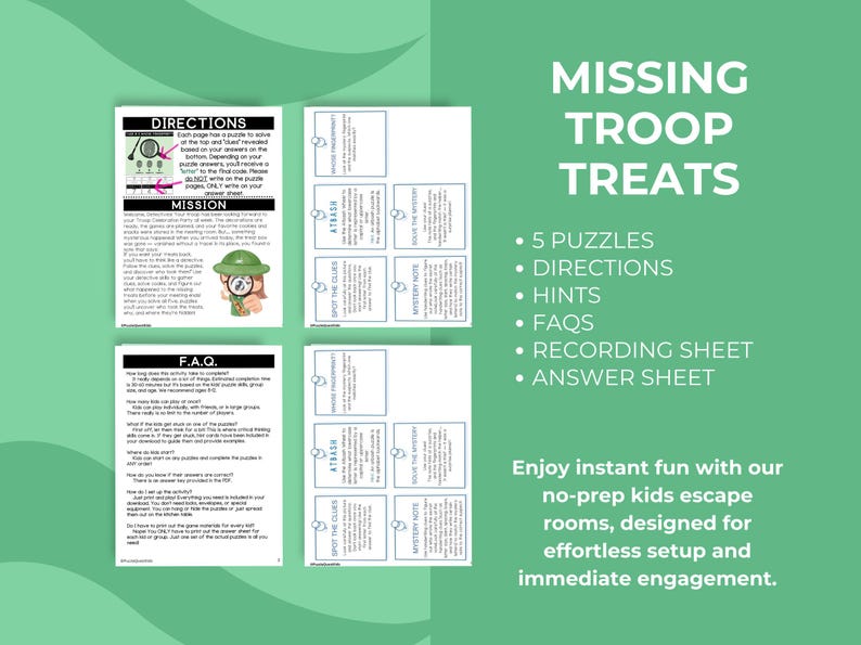 Scout Themed Printable Escape Room for Junior Scouts | Detective Badge ...