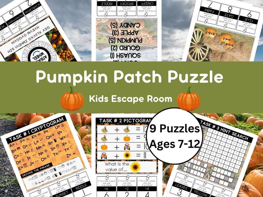 Escape Room for Kids - Pumpkin Patch Puzzle - Kids Escape Room ...