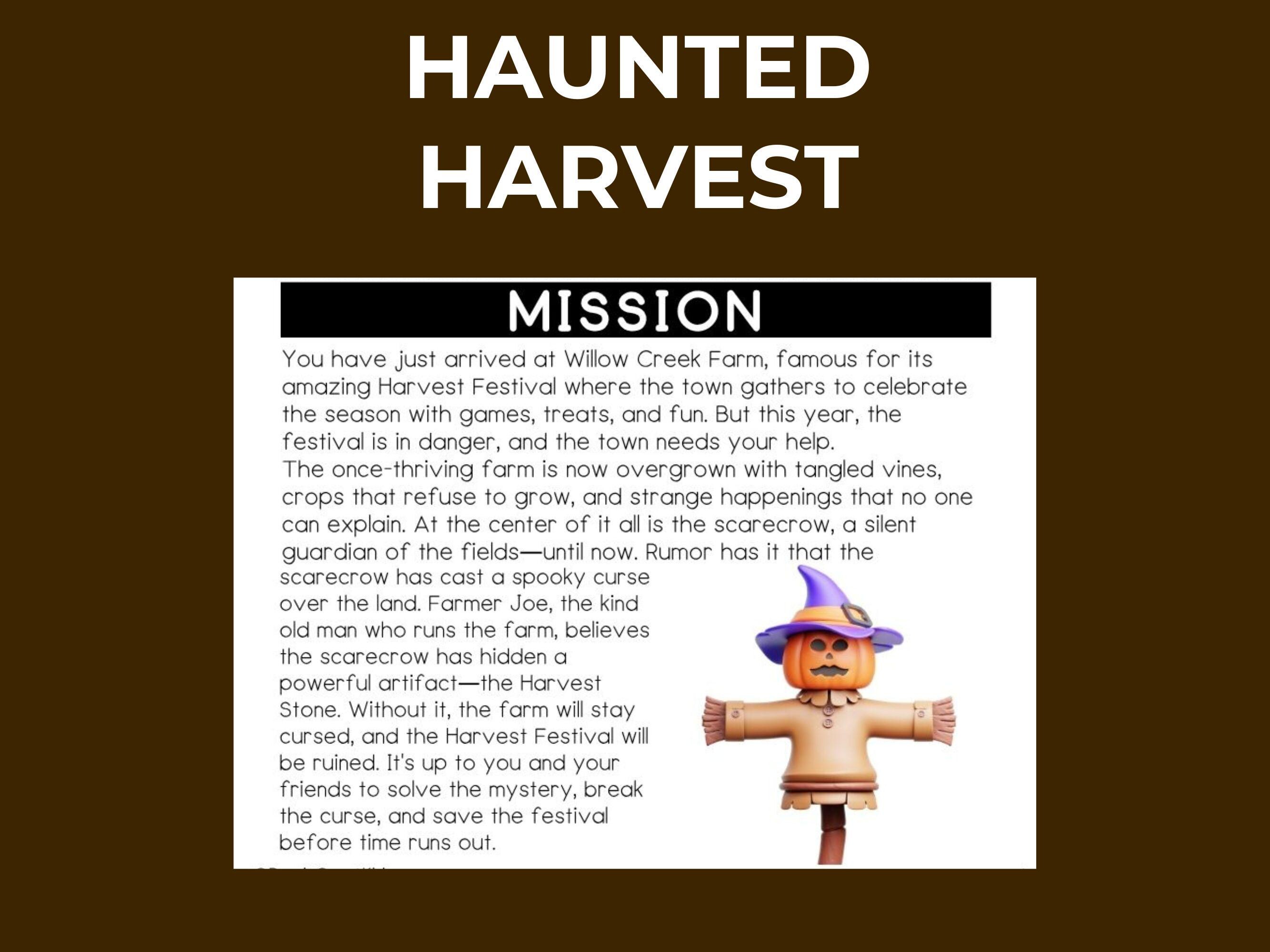 Haunted Harvest Escape Room for Kids: Fall Halloween Printable (ages 7 ...